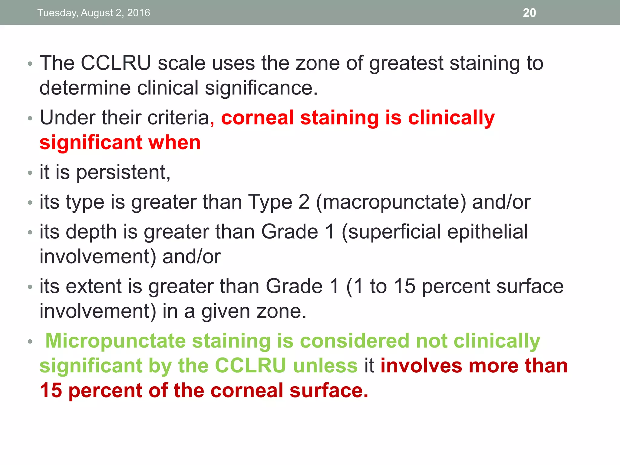 Corneal staining procedure | PPTX