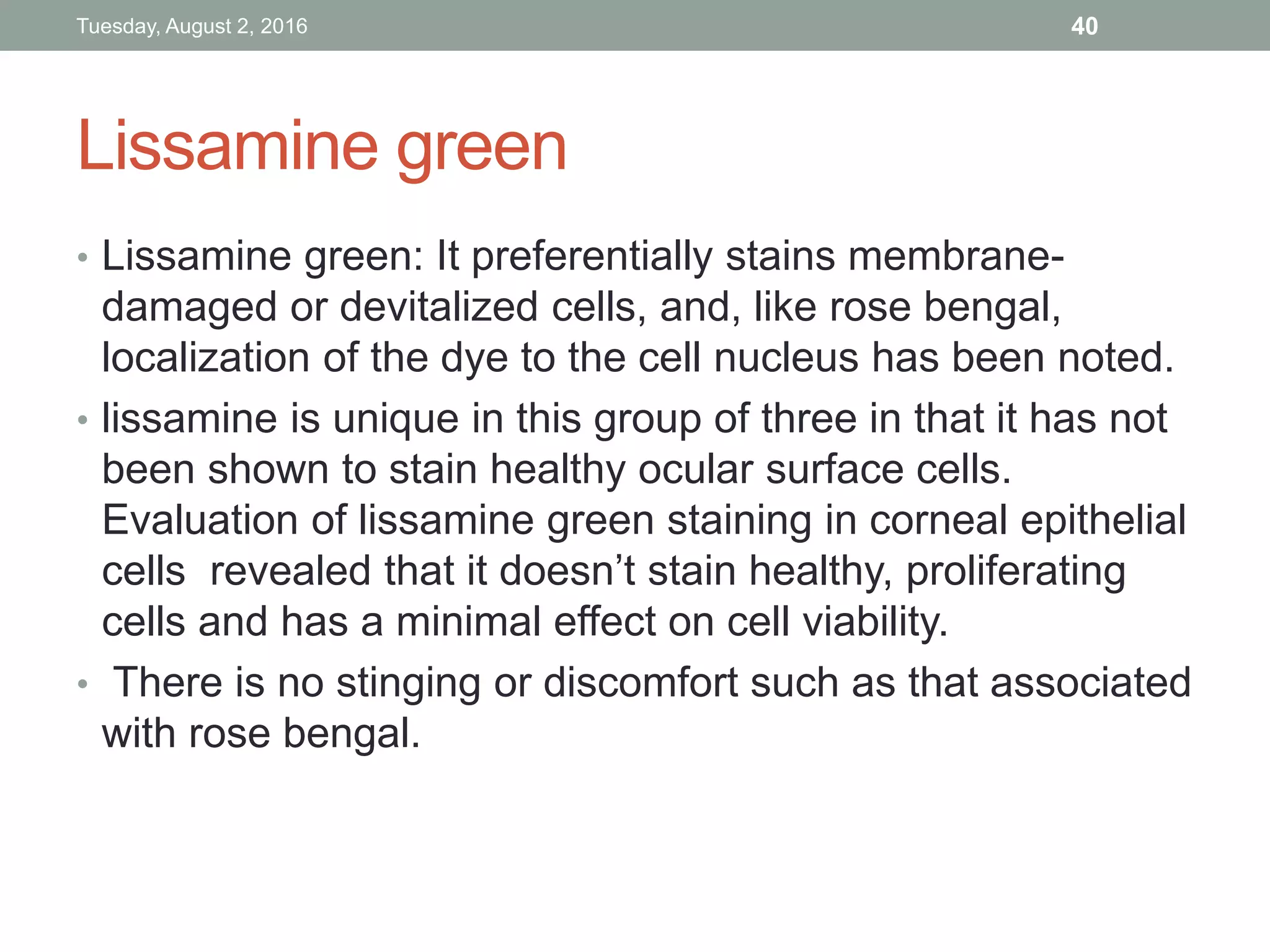 Corneal staining procedure | PPTX