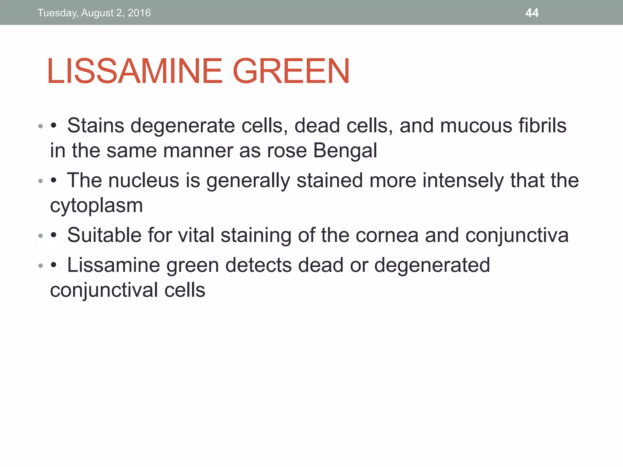 Corneal staining procedure | PPTX
