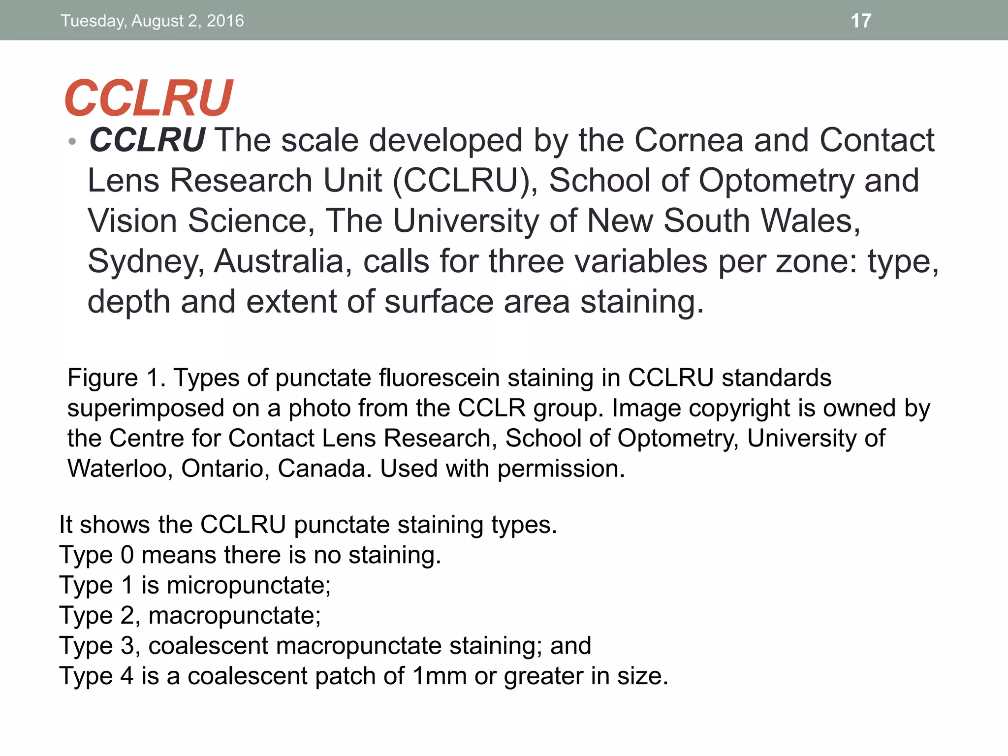 Corneal staining procedure