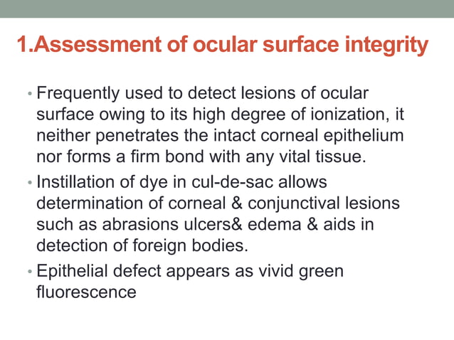 Corneal staining procedure | PPTX