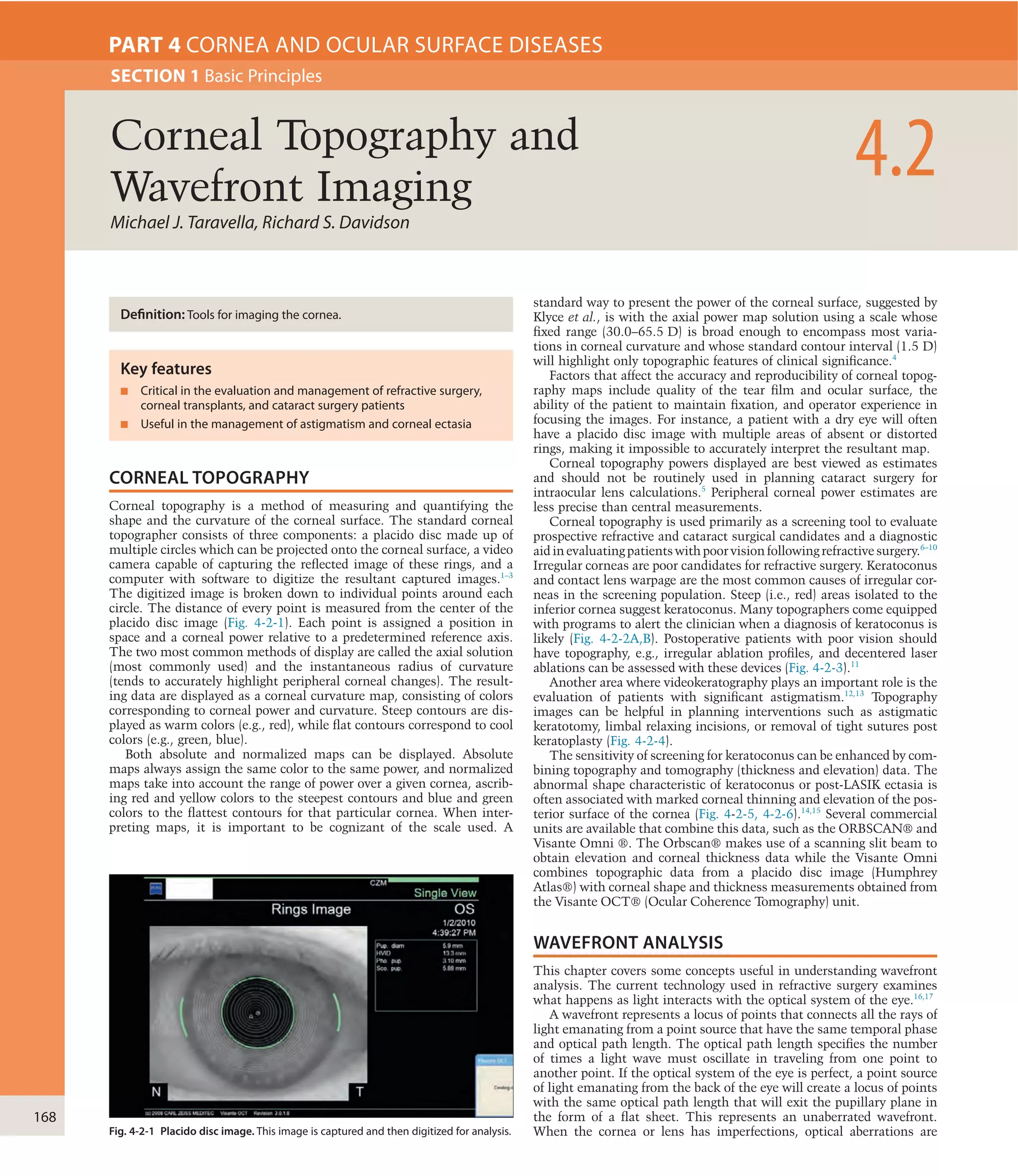 Corneal topography and wavefront imaging | PDF
