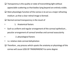 Corneal transparency | PPTX