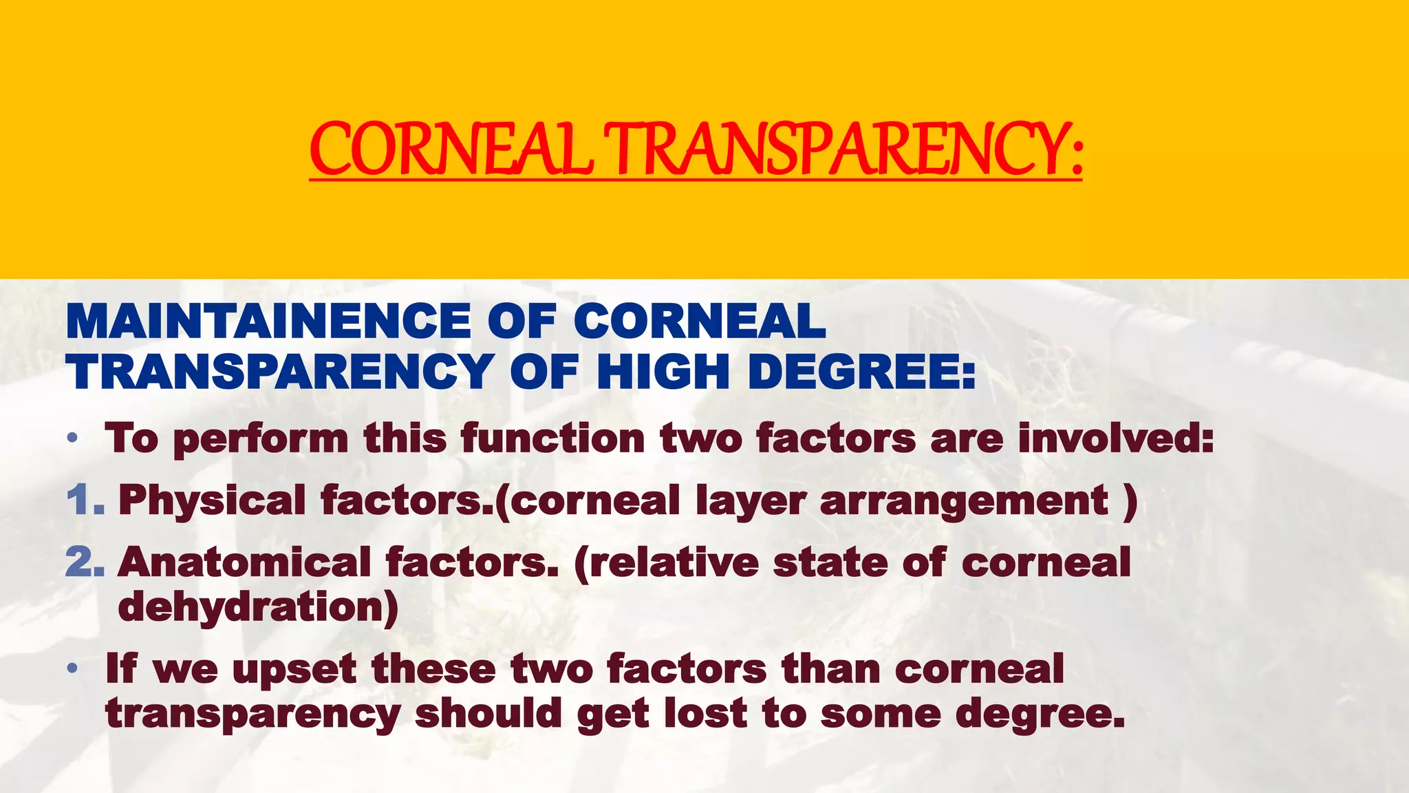 Corneal transparency | PPTX