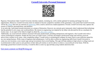 Cornell Mission Statement | PPT