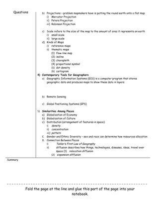 Cornell notes | DOC | Geography | Science