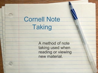 Cornell notes | PPT
