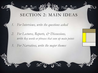 Cornell notes for Listening | PPT