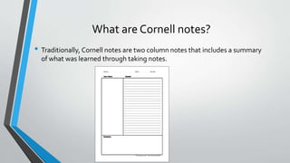 Cornell notes in the world language classroom | PPT