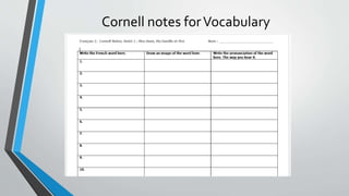 Cornell notes in the world language classroom | PPTX