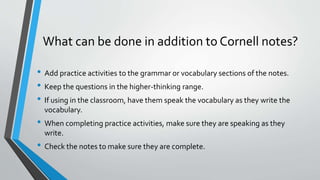 Cornell notes in the world language classroom | PPT