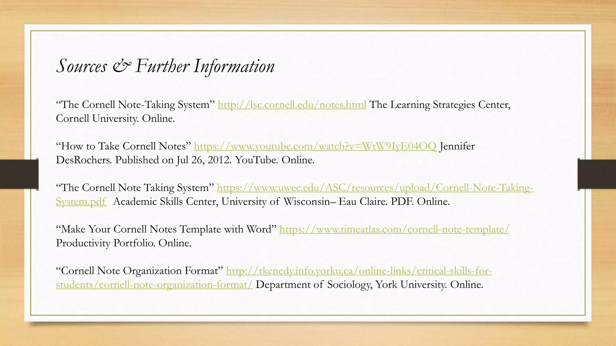 Introduction to Cornell Notes | PPTX | Education