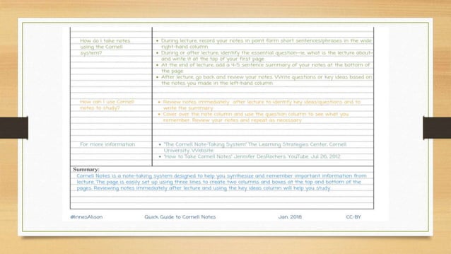 Introduction to Cornell Notes | PPTX | Education