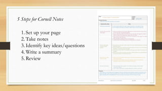 Introduction to Cornell Notes | PPTX | Education