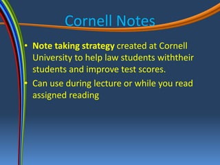 Cornell notes ppt | PPT