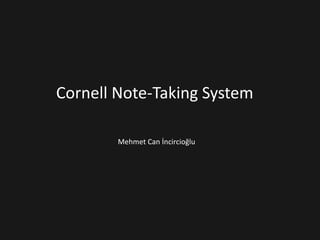 Cornell Note Taking System | PPTX