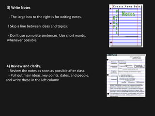 Cornell Note Taking System | PPTX