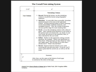 Cornell Note Taking System | PPTX