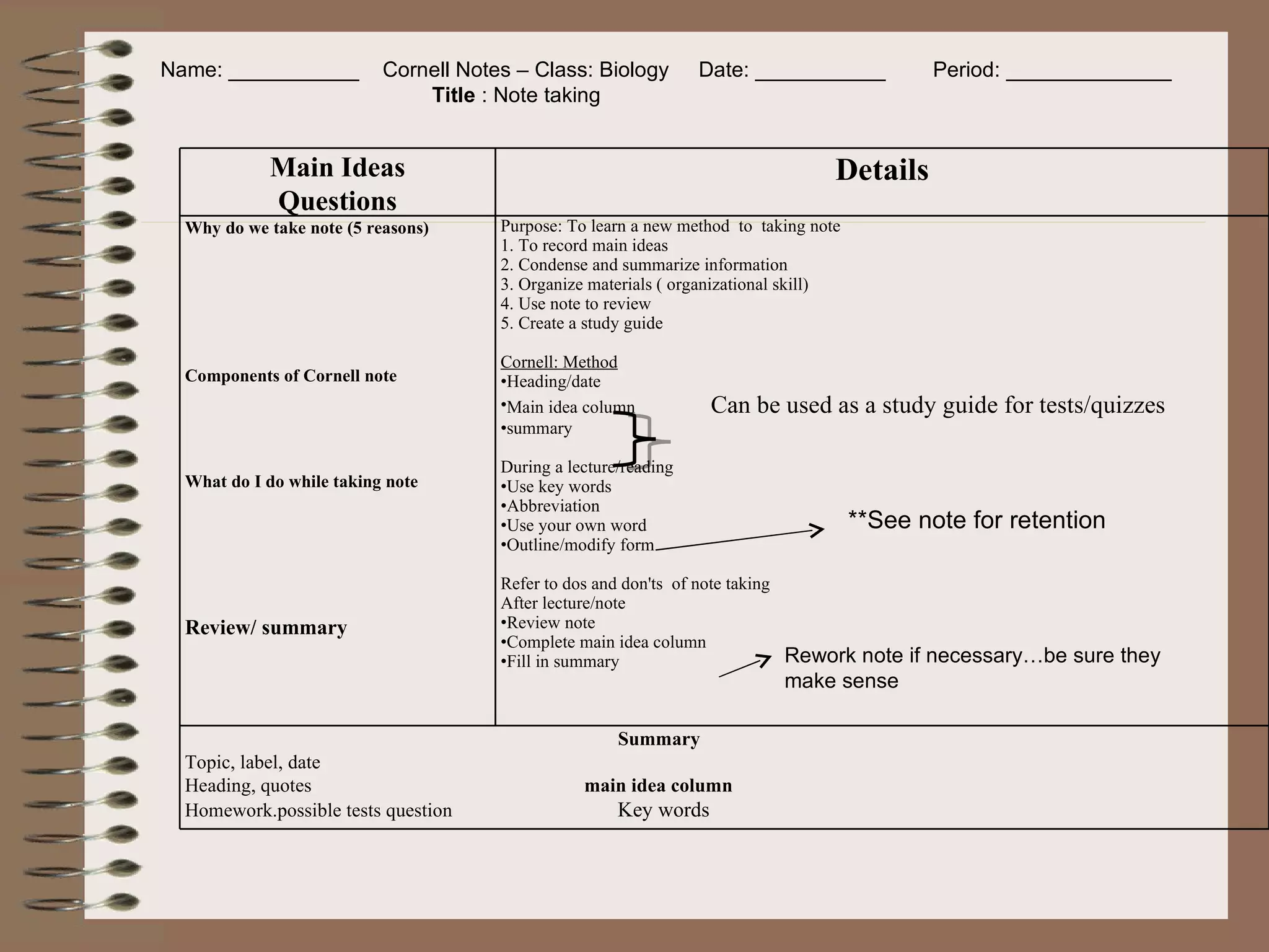 Cornell style note introduction of star | PPT | Educational Assessment ...