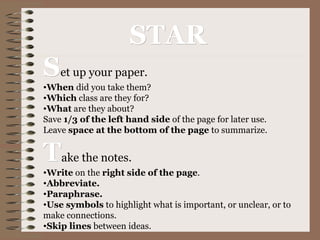 Cornell style note introduction of star | PPT | Educational Assessment ...
