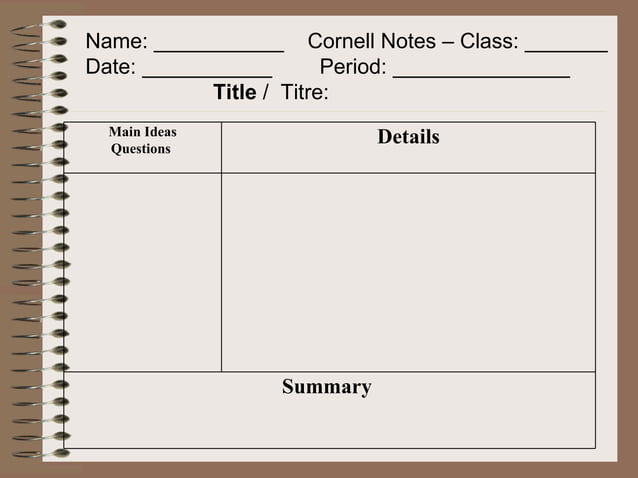 Cornell style note introduction of star | PPT
