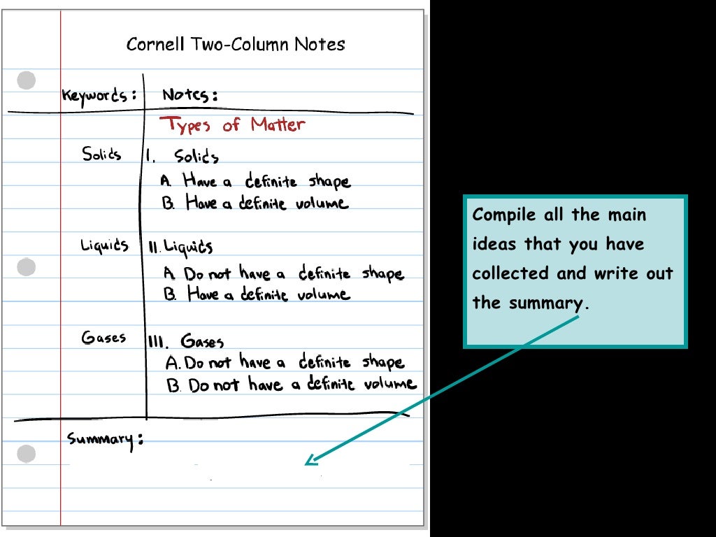 Cornell Two Column Notes