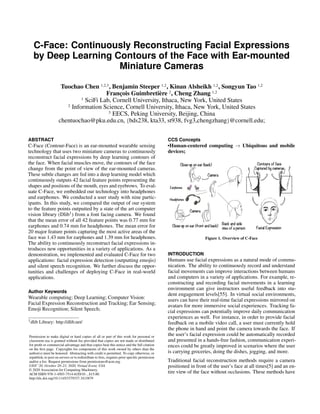 Cornell University: "C-Face" Facial Motion Capture | PDF | Wearable ...