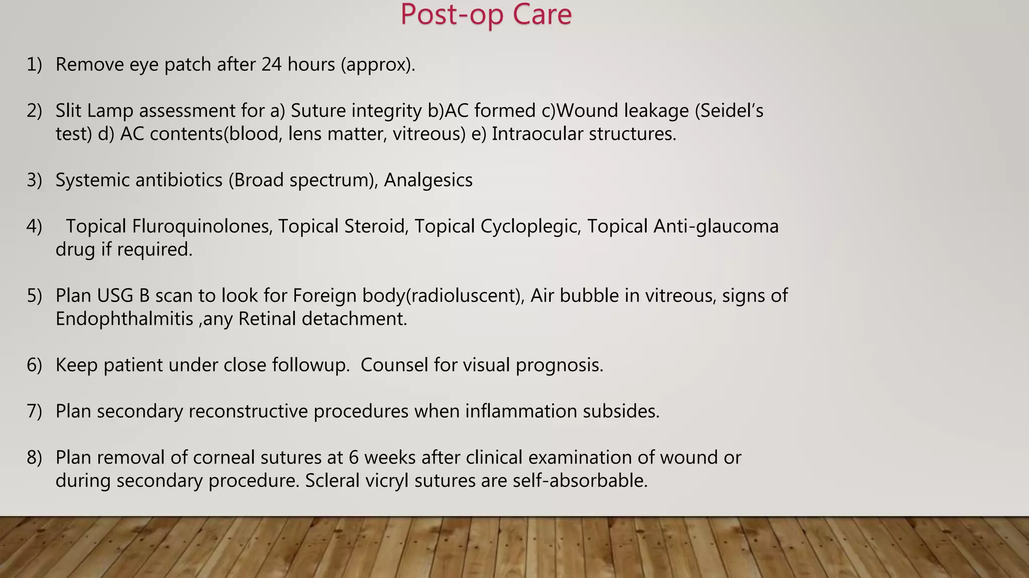 Corneo scleral trauma repair | PPTX