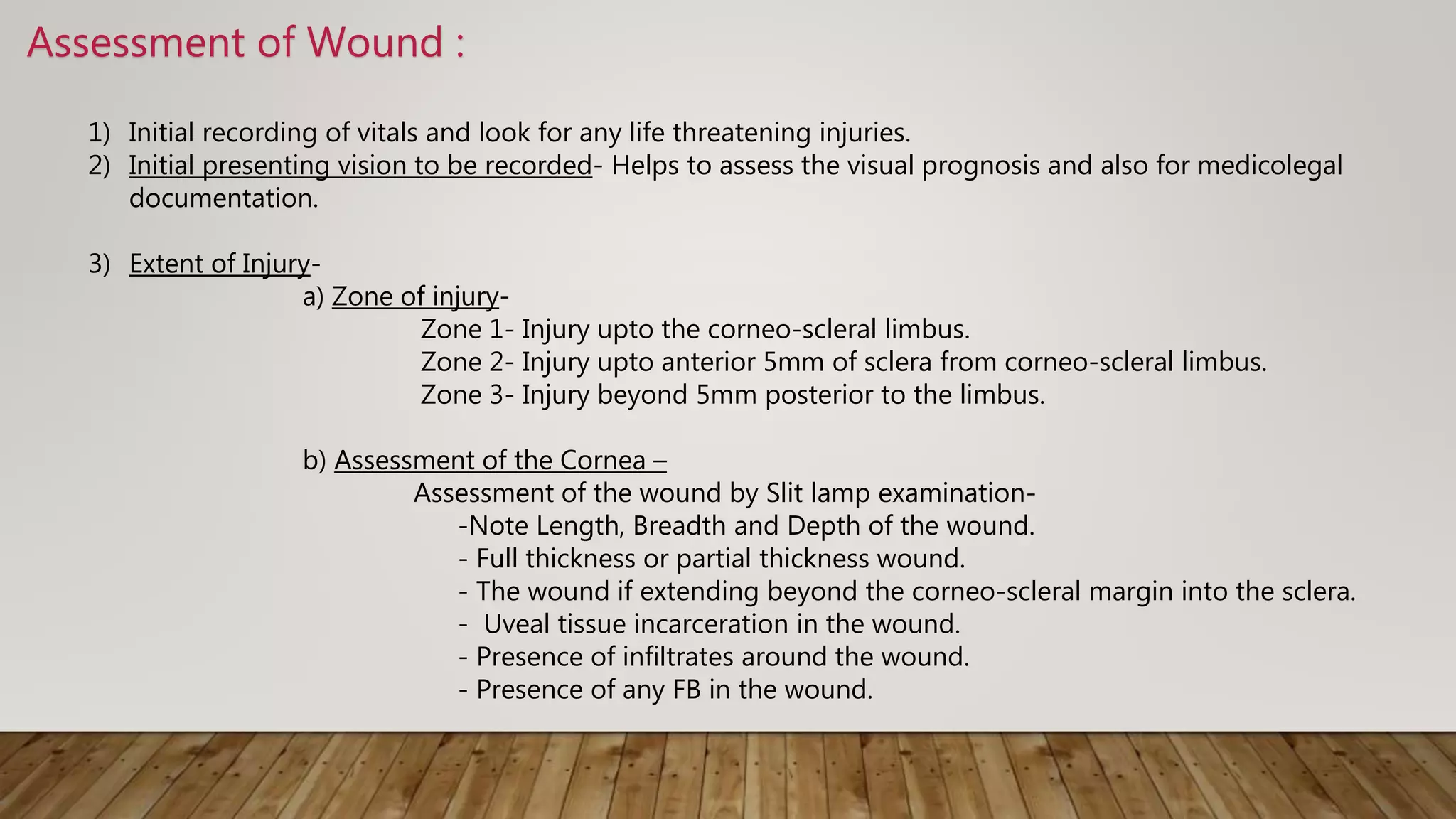 Corneo scleral trauma repair | PPTX