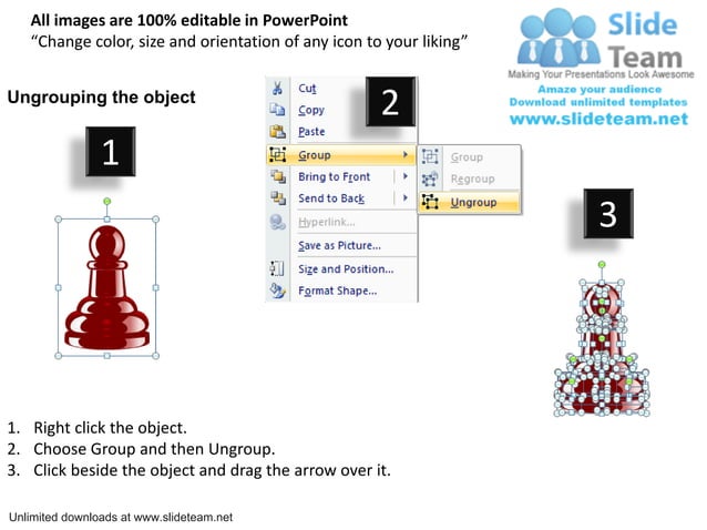 Cornering chess pawn pieces power point slides and ppt diagram ...