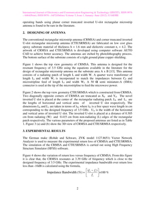Corner truncated inverted u slot triple band tunable rectangular microstrip antenna for wlan ...