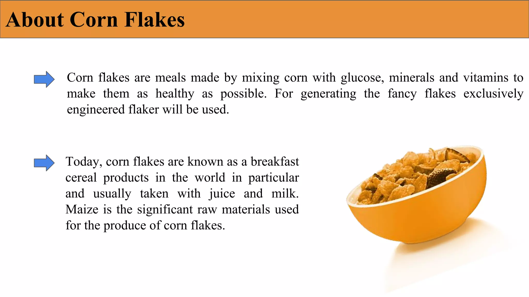 Corn Flakes Are Manufacturing Using High Quality Materials | PDF