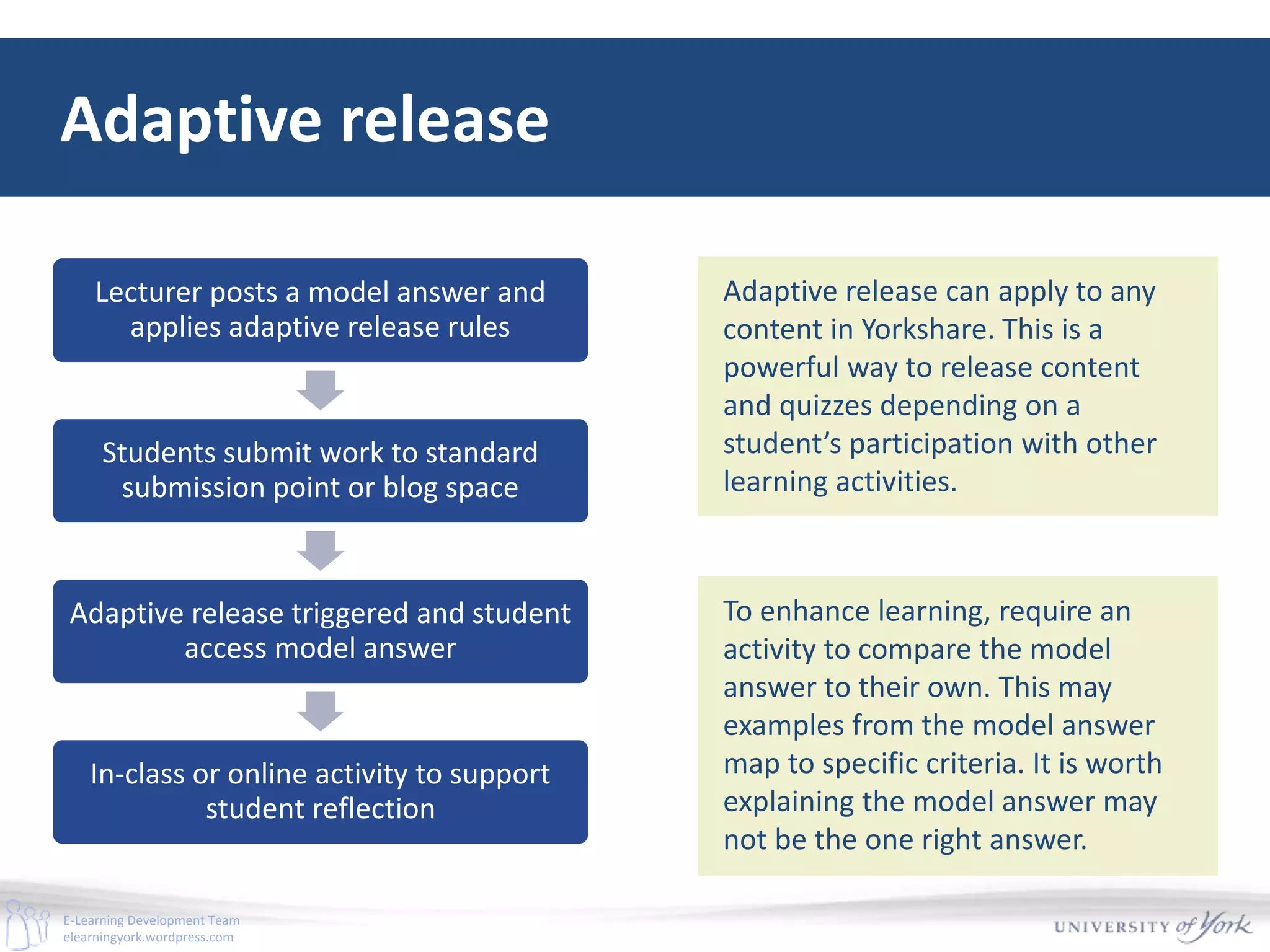 Peer Assessment with Yorkshare Blackboard Learn VLE | PPTX