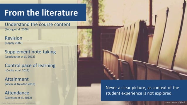 Understanding how and why students use lecture captures | PPT