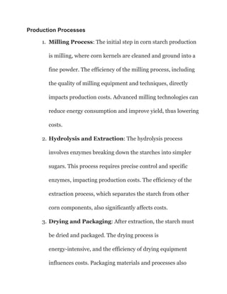 corn starch production process and Market Report | PDF