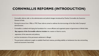 cornwallis reforms and his achievements | PPTX