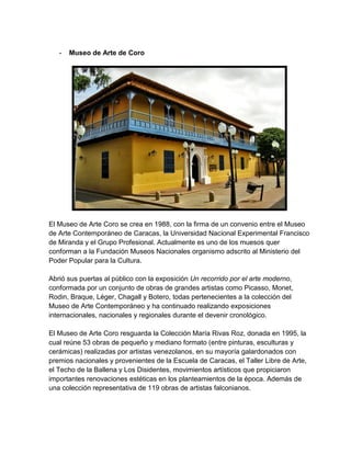 Coro ciudad colonial | PDF