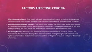 Corona in trasmission line | PPTX