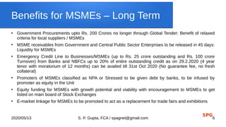 Corona Relief for Indian MSMEs - Aatmanirbhar Bharat Package - 2020.05.13