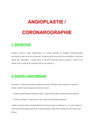 Coronarographie | PDF