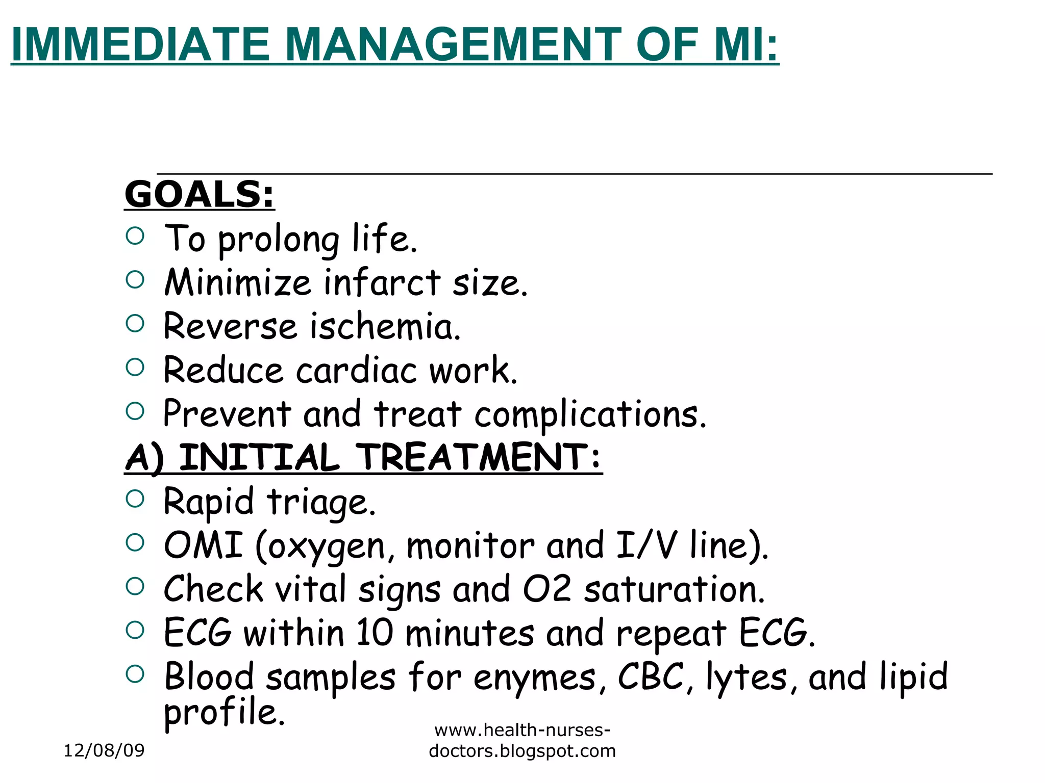 Coronary Artery Disease, Angina pectoris, Myocardial Infarction | PPT