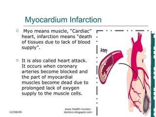 Coronary Artery Disease, Angina pectoris, Myocardial Infarction | PPT