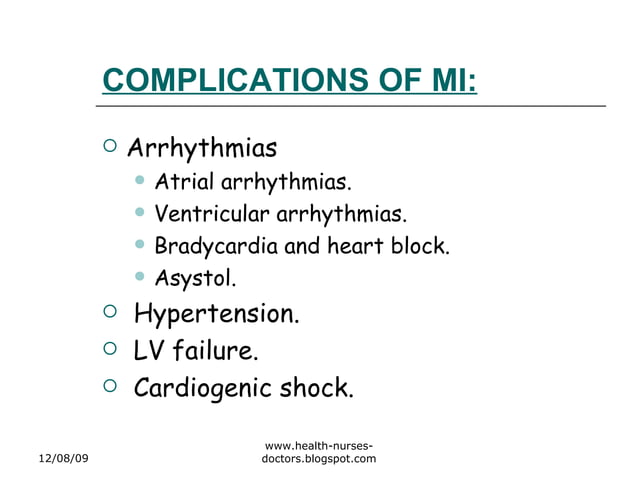 Coronary Artery Disease, Angina pectoris, Myocardial Infarction | PPT