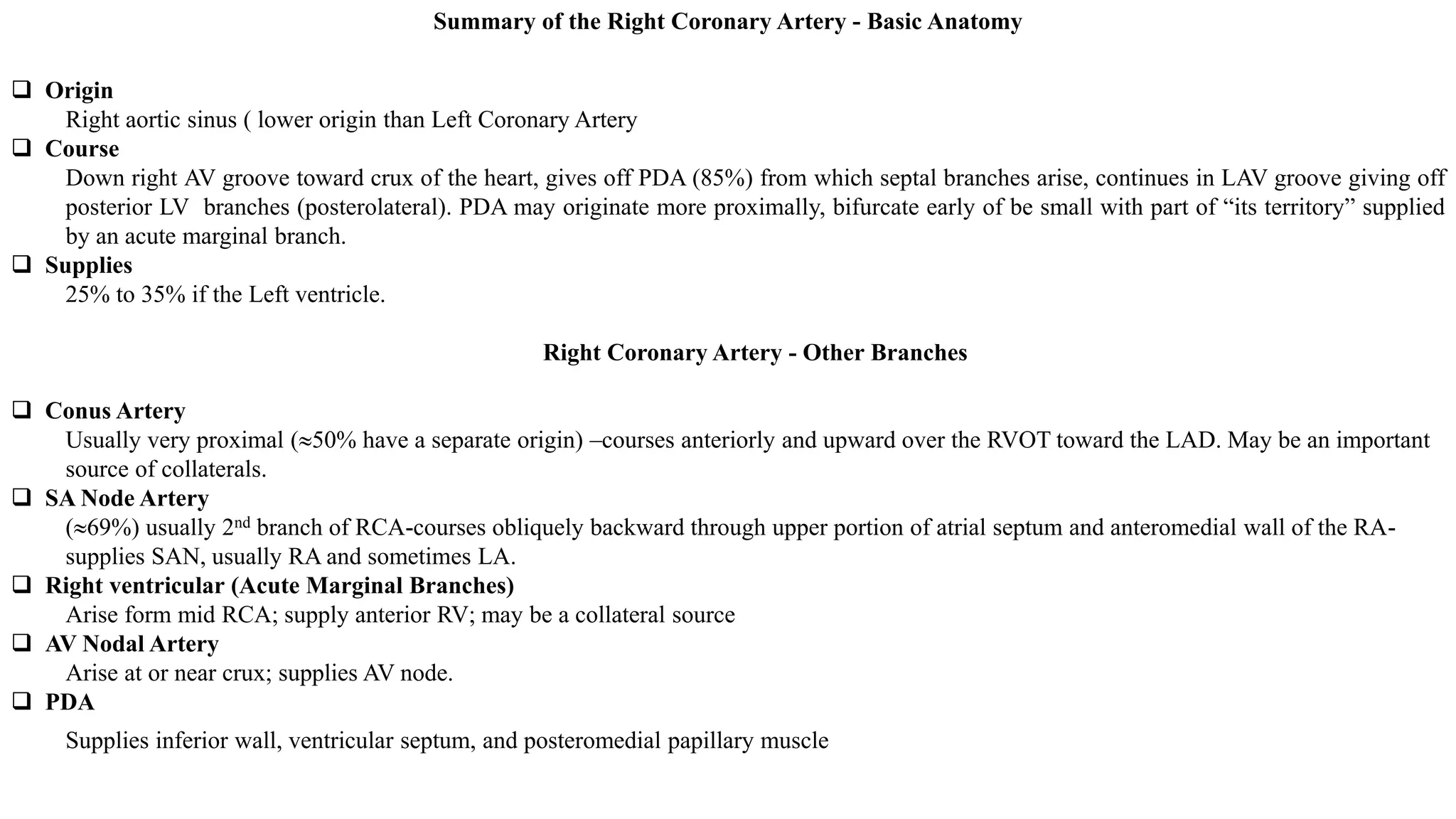 Coronary-artery Circulation Overview Observations about Kugel's artery ...