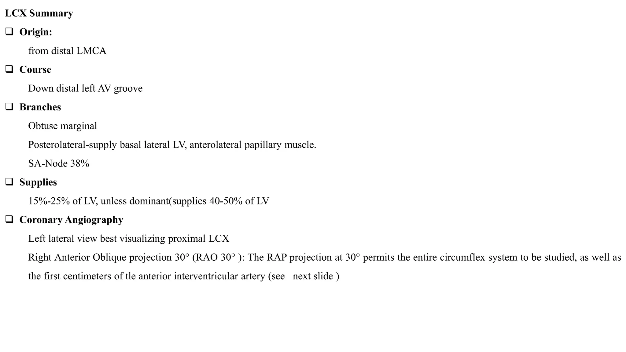 Coronary-artery Circulation Overview Observations about Kugel's artery ...