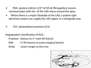 Coronary anatomy and angiographic views | PPTX