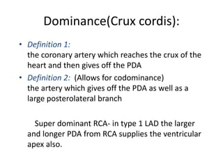 Coronary anatomy and angiographic views | PPTX