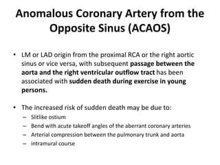 Coronary arteries anomalies | PPTX