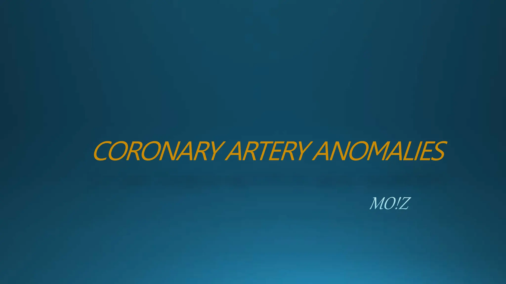 CORONARY ARTERY ANOMALIES MZ. Cardiology, Spandana collection pptx | PPTX | Heart and ...