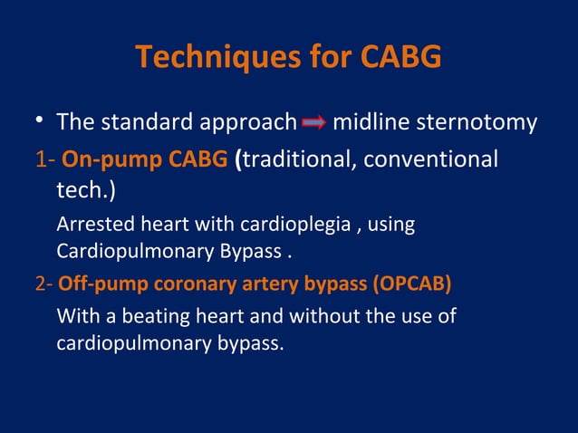 Coronary Artery Bypass Graft (CABG) Surgery | PPT